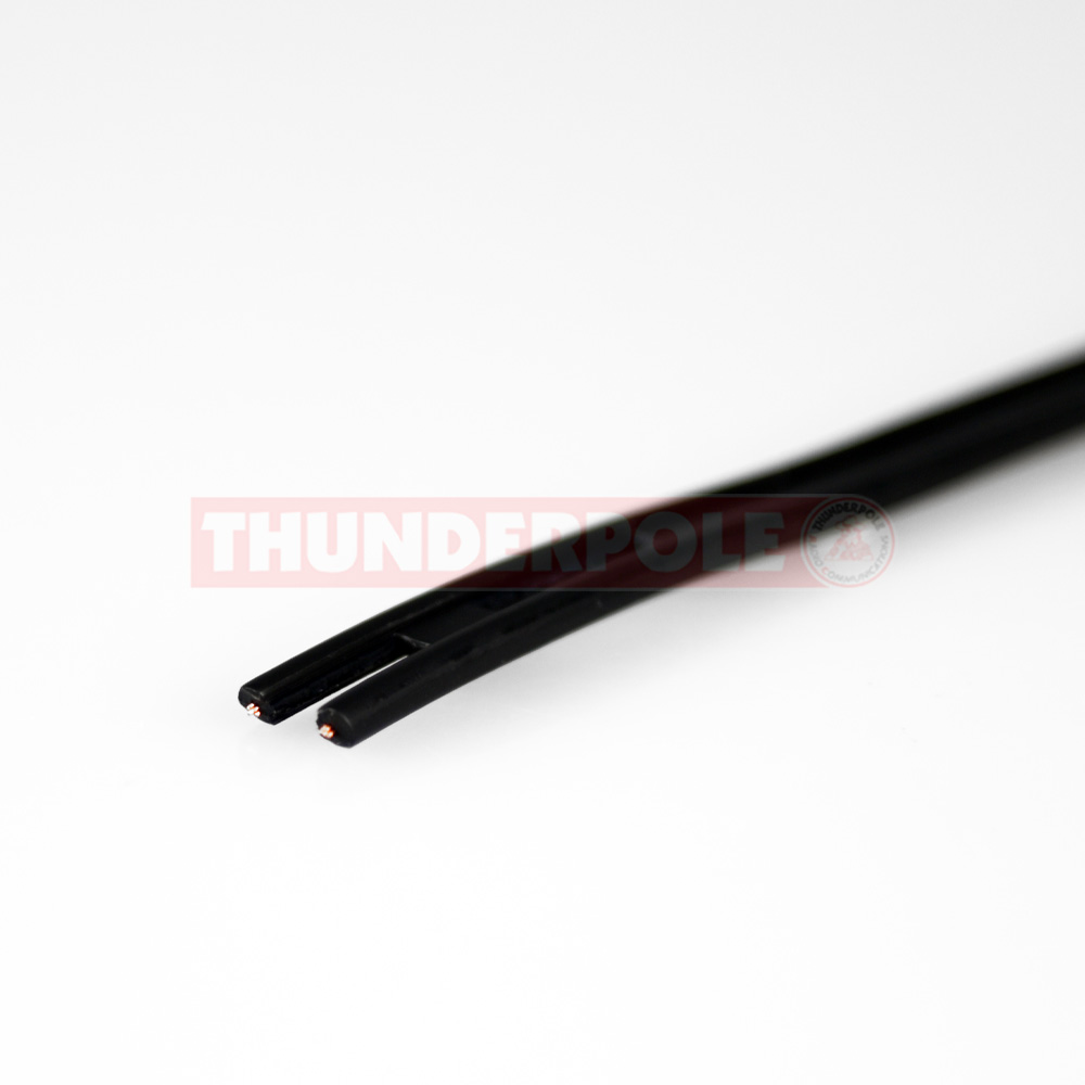 Antenna Ladder Cable | 300 Ohm Slotted Ribbon | Black | THUNDERPOLE