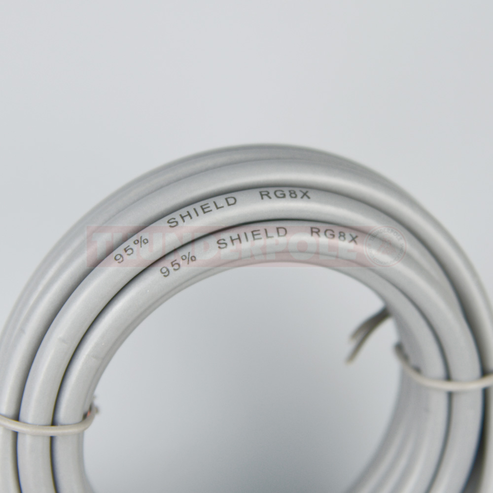 Thunderpole PL259 Mini 8 Grey Patch Lead | THUNDERPOLE