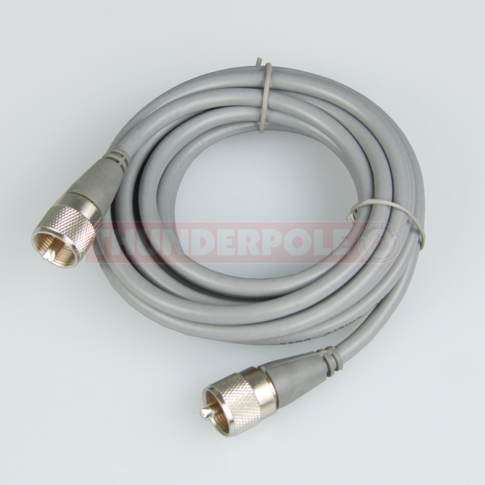 Thunderpole PL259 Mini 8 Grey Patch Lead | THUNDERPOLE