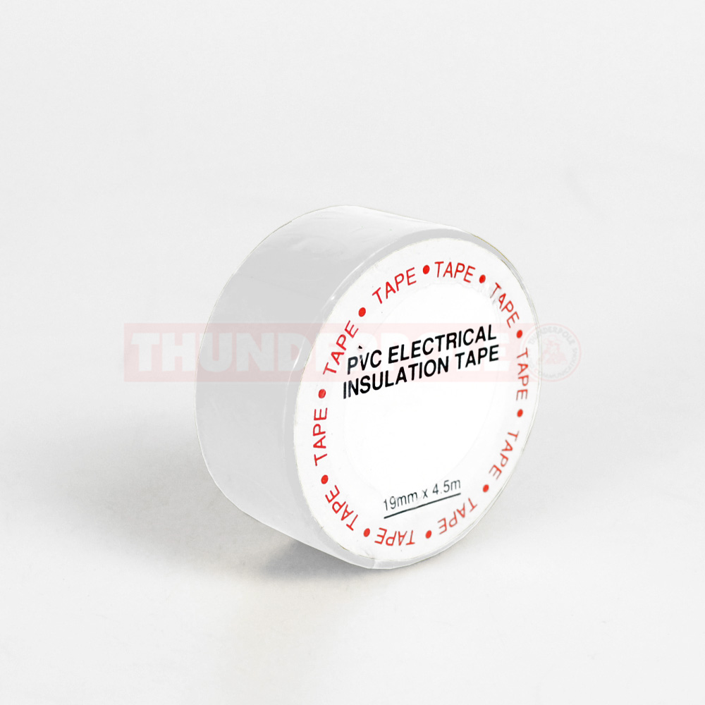 Insulation Tape | PVC Electrical | 19mm x 4.5m | White | THUNDERPOLE
